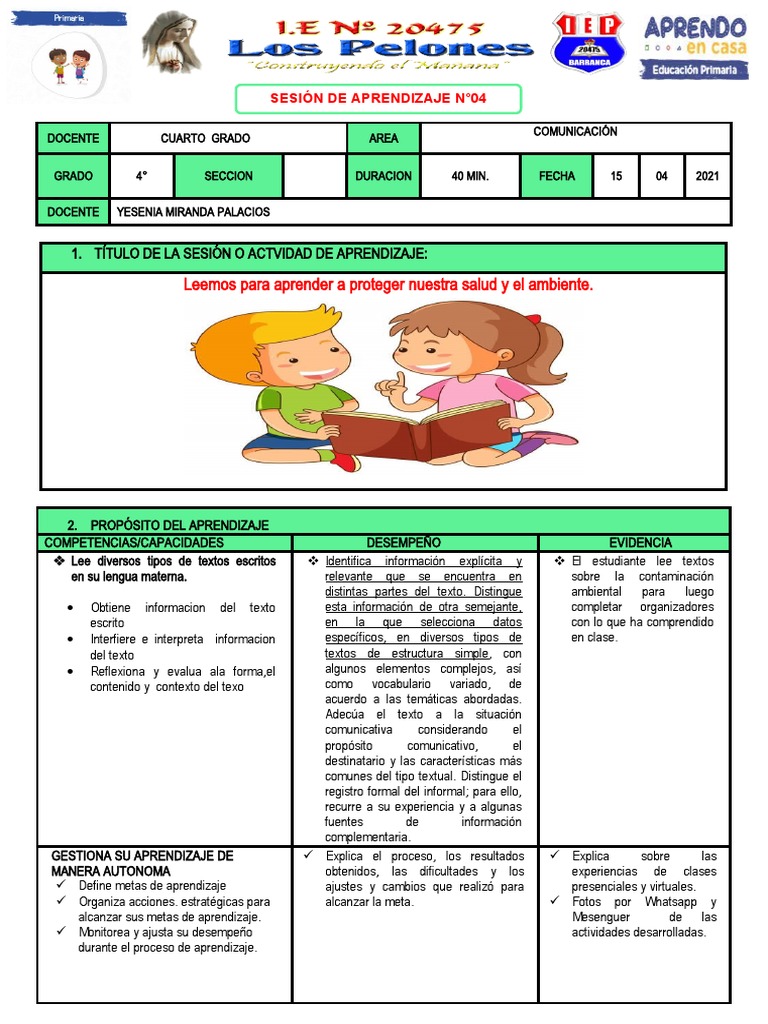 SESION 4sem | PDF | Información | Aprendizaje