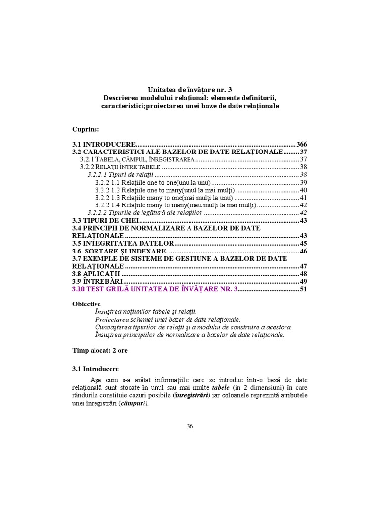 Unitatea3 BAZE DE DATE | PDF