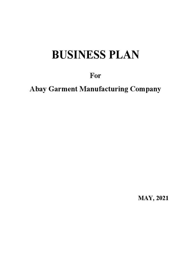 Small Scale Garment Manufacturing in Ethiopia Business Plan | PDF ...