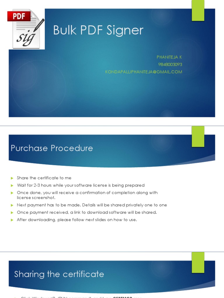 Bulk PDF Signer | Download Free PDF | Application Software | Computer ...