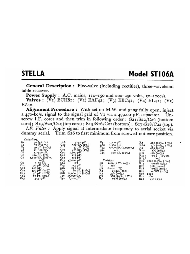 Stella ST106A | PDF