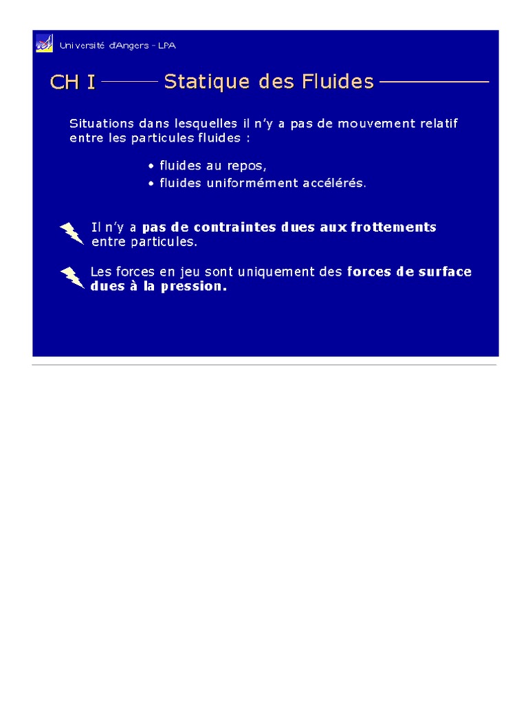 Meca Fluides Université d'Angers-LPA | PDF