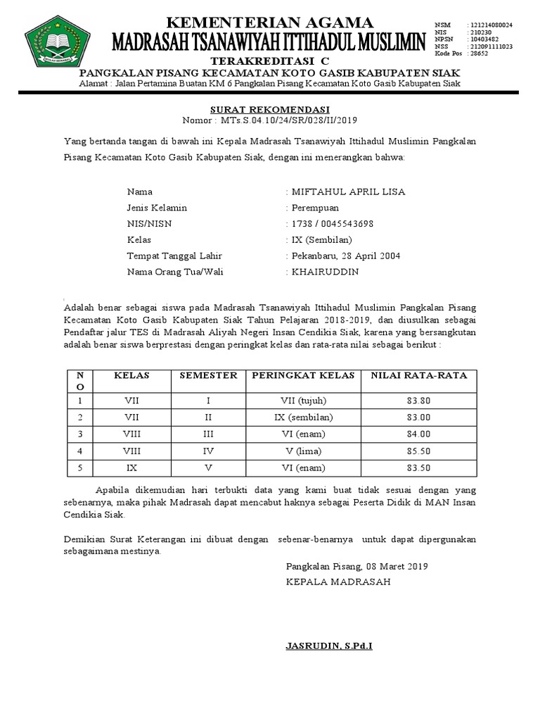 Rekomendsi Kepsek | PDF