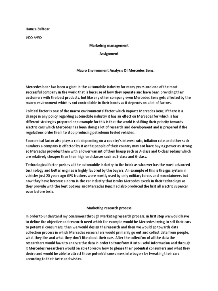 Macro Environment Analysis of Mercedes-Benz | PDF | Car | Mercedes Benz
