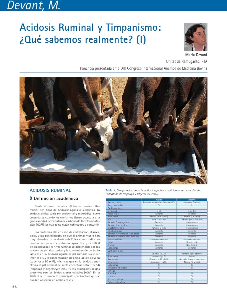 Acidosis Ruminal en Bovinos: Tipos y Diagnóstico | PDF | Vacas | Diarrea