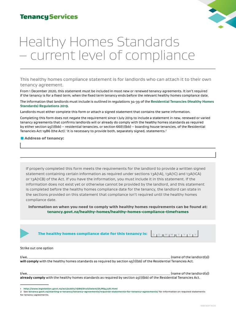 Healthy Homes Standards - Current Level of Compliance | PDF | Leasehold ...