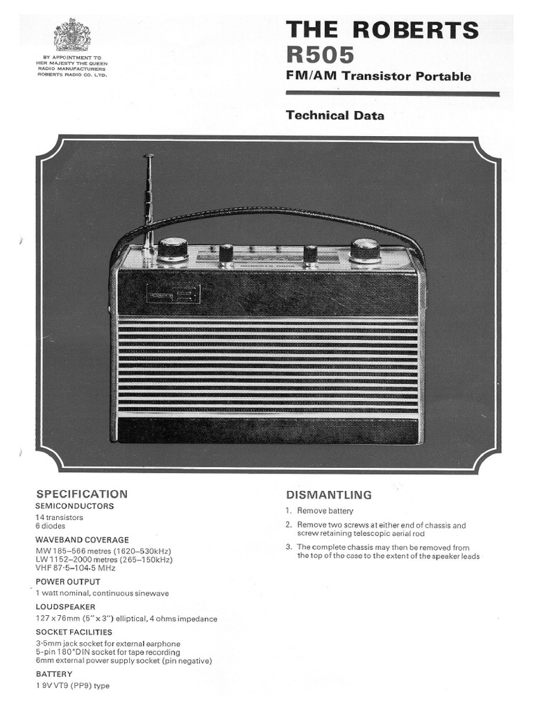 Roberts R505 | PDF