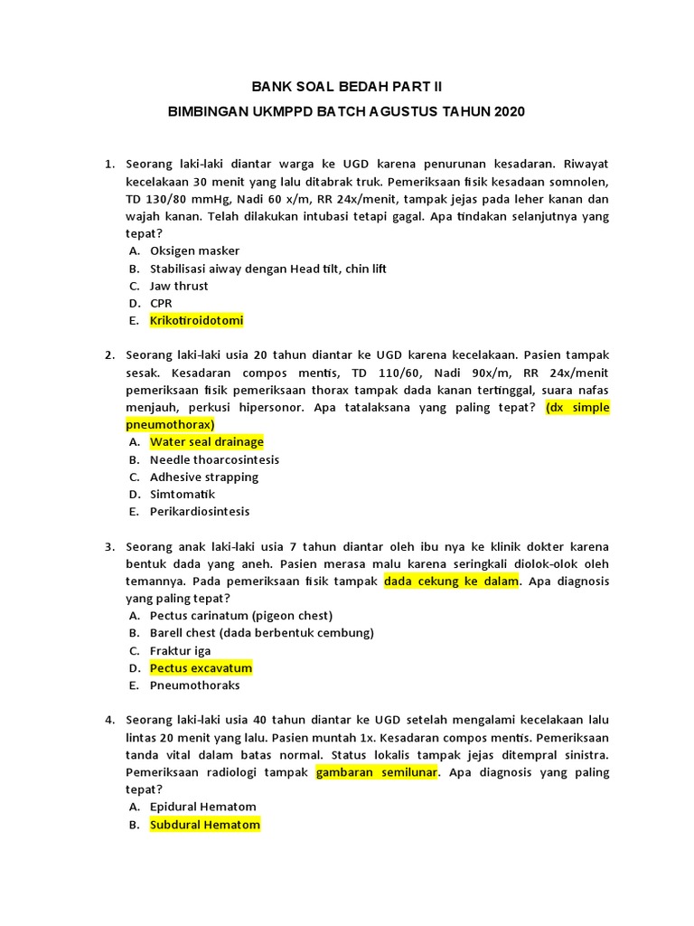 Bank Soal Bedah 2 | PDF
