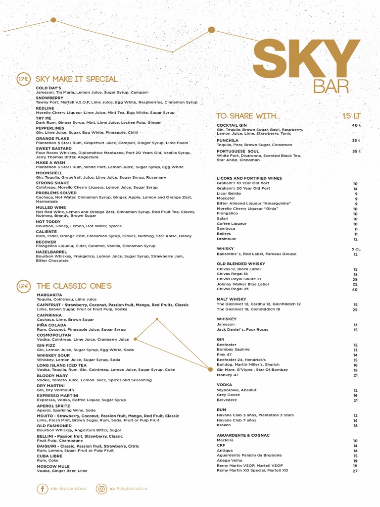 Sky Make It Special: Skybarlisboa #Skybarlisboa | PDF | Distilled ...
