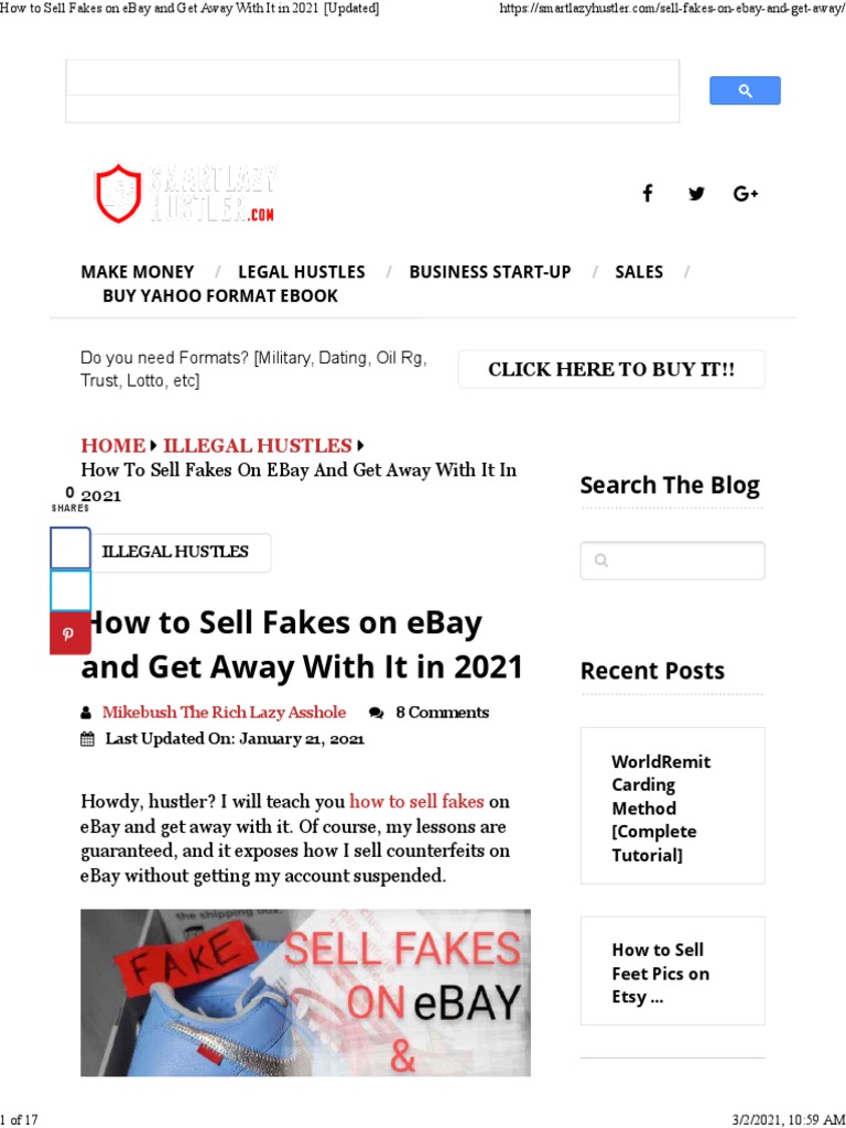 How To Sell Fakes On Ebay and Get Away With It in 2021 (Updated) | PDF ...