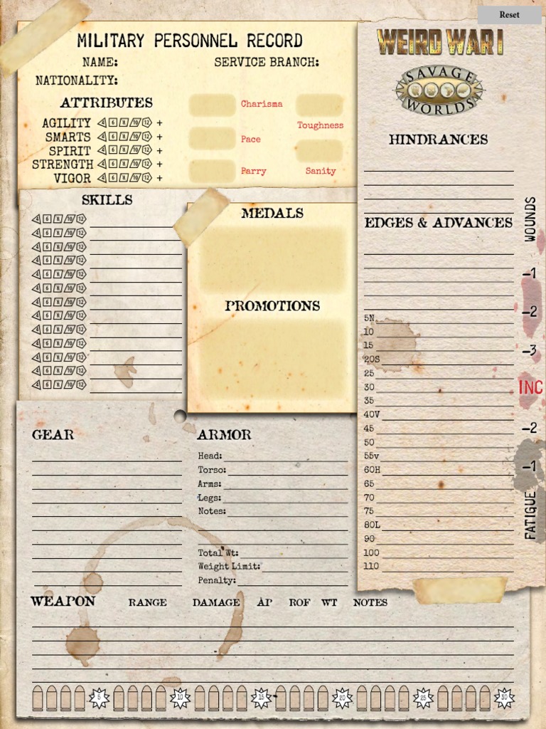 Military Personnel Record: Toughness Charisma | PDF | Role Playing ...