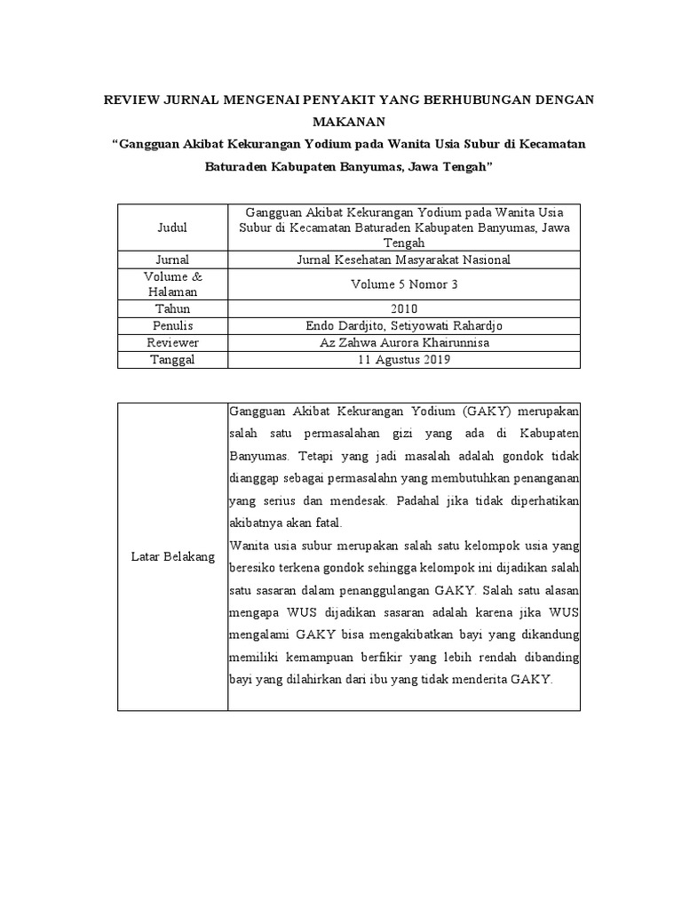 TM Vilep Review Jurnal Mengenai Penyakit Gaky Az Zahwa P07231118010 | PDF
