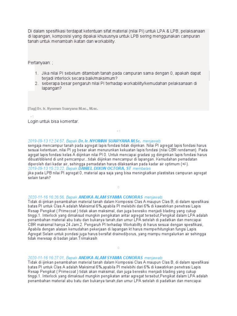 Pengaruh Nilai PI pada LPA dan LPB | PDF