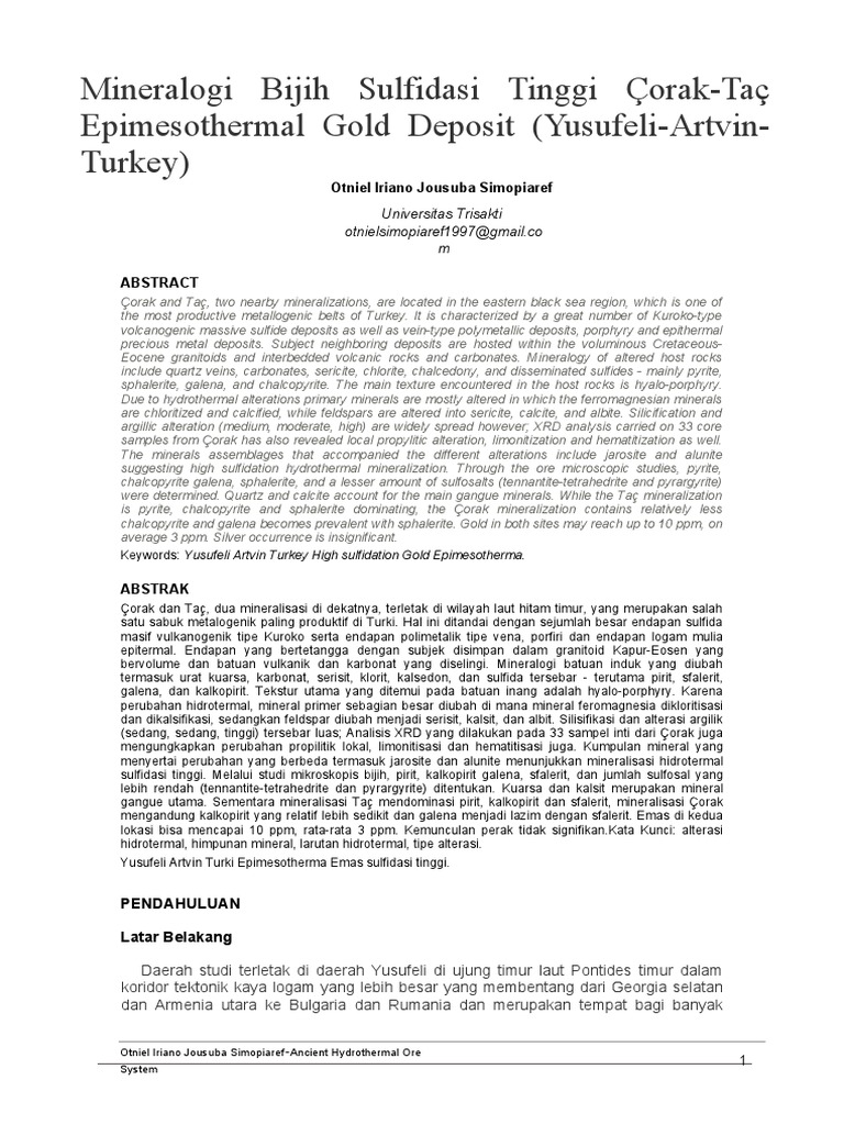 Ancient Hydrothermal Ore System | PDF | Minerals | Geology