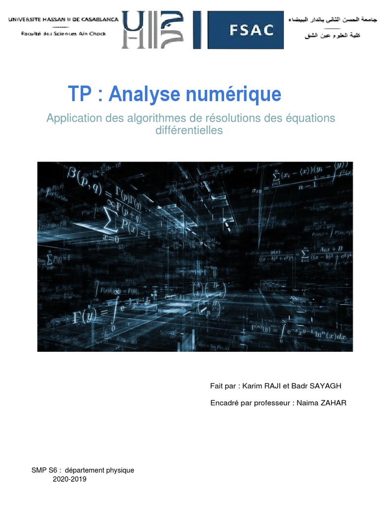 TP Analyse Numérique | PDF | Mathématiques appliqués | Informatique ...