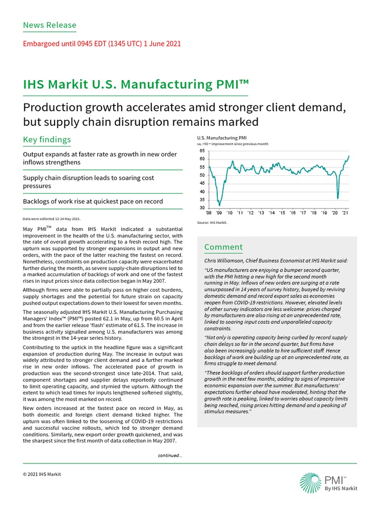 Supply Chain Disruption During Manufacturing Boom In 2021 Pdf