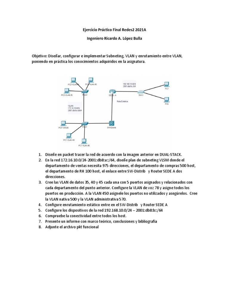 Ejercicio Práctico Final Redes 2 - 2021A | PDF
