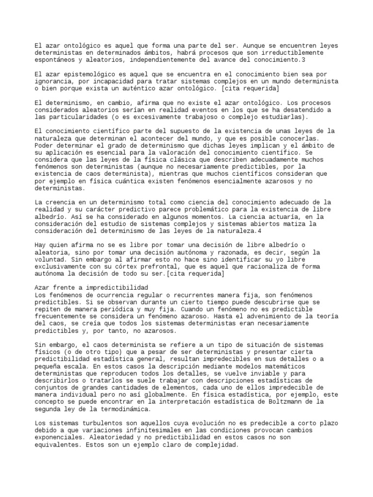 Que Es El Azar | PDF | Determinismo | Aleatoriedad