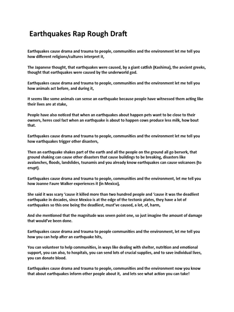 Earthquake Rap | PDF