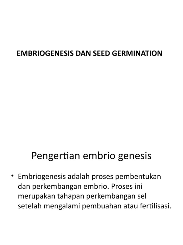 Embriogenesis Dan Seed Germination | PDF
