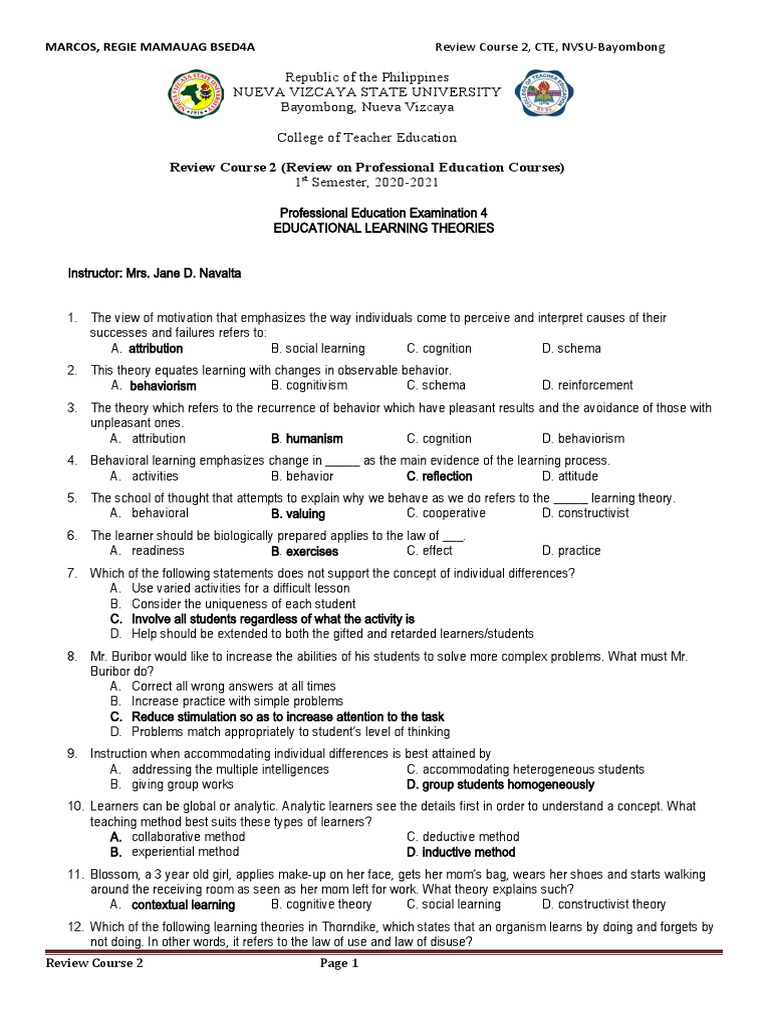 LET Review - Educational Learning Theories | PDF | Constructivism ...