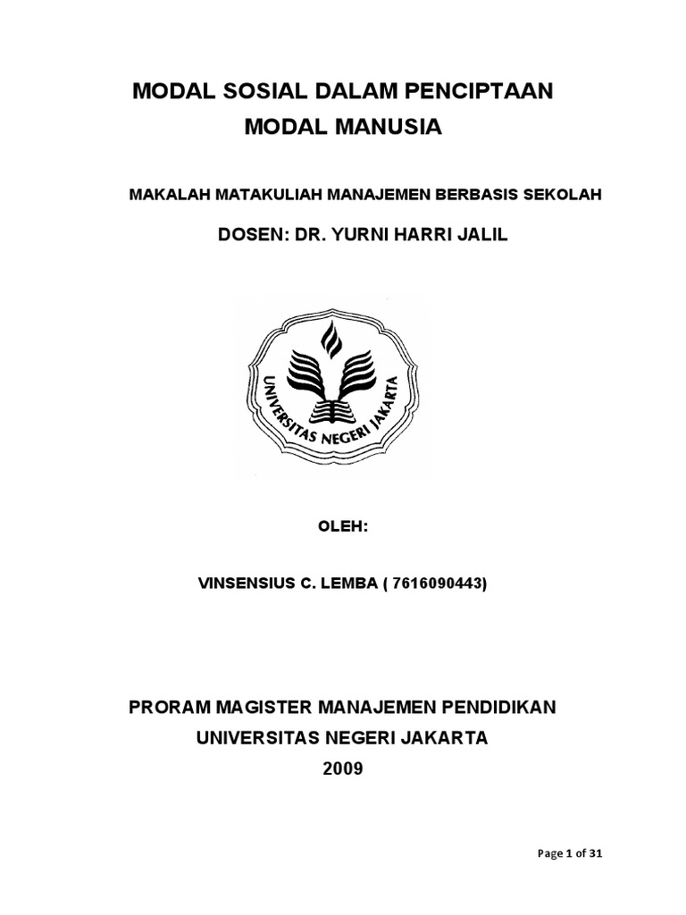 Modal Manusia | PDF | Sains & Matematika
