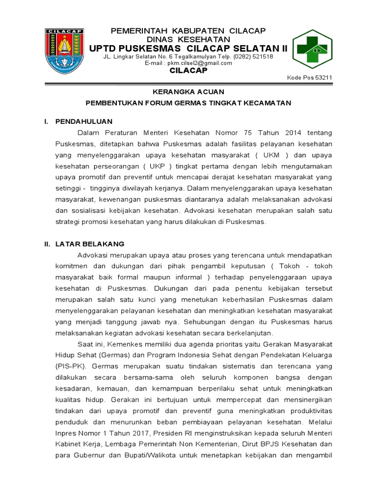 KA Pembentukan Forkom GERMAS | PDF