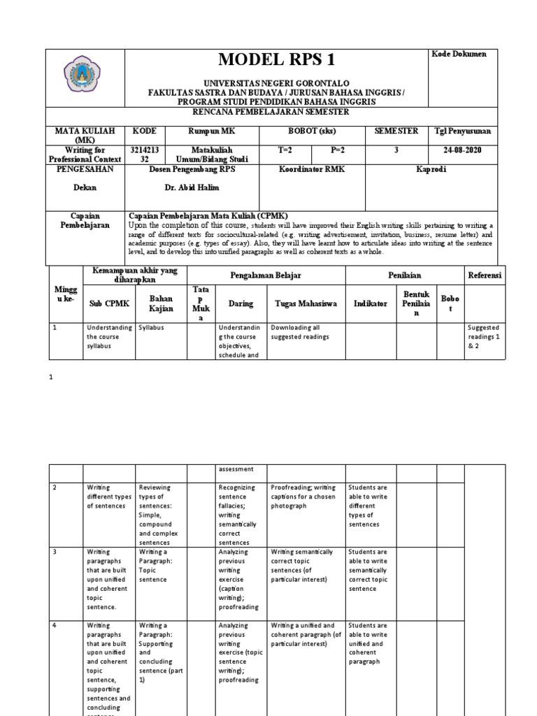 RPS Writing For Professional Context | PDF | Essays | Paragraph