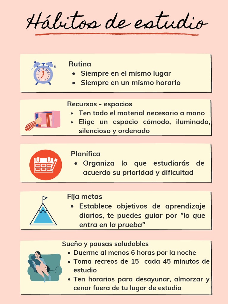 Hábitos de estudio saludables para niños | PDF