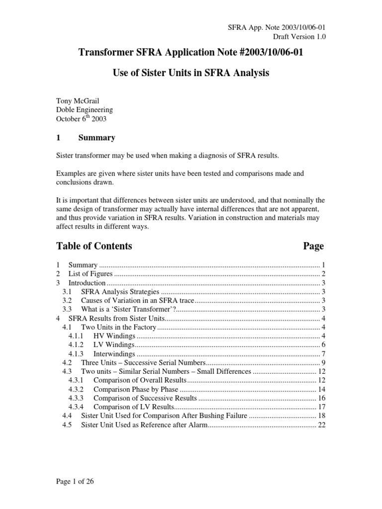 Transformer SFRA Application Note - Sister Transformers | PDF | Phase ...