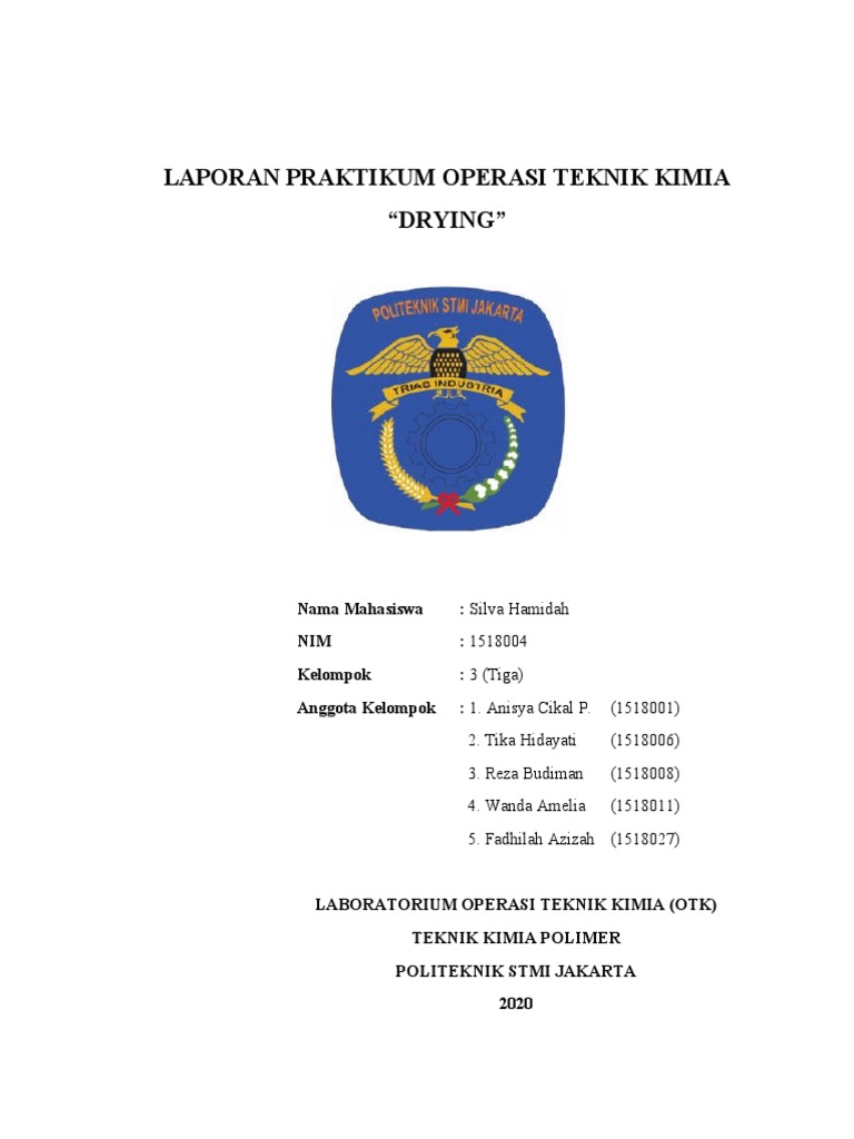 Laporan Praktikum Otk Drying - 04 - Silva Hamdiah | PDF