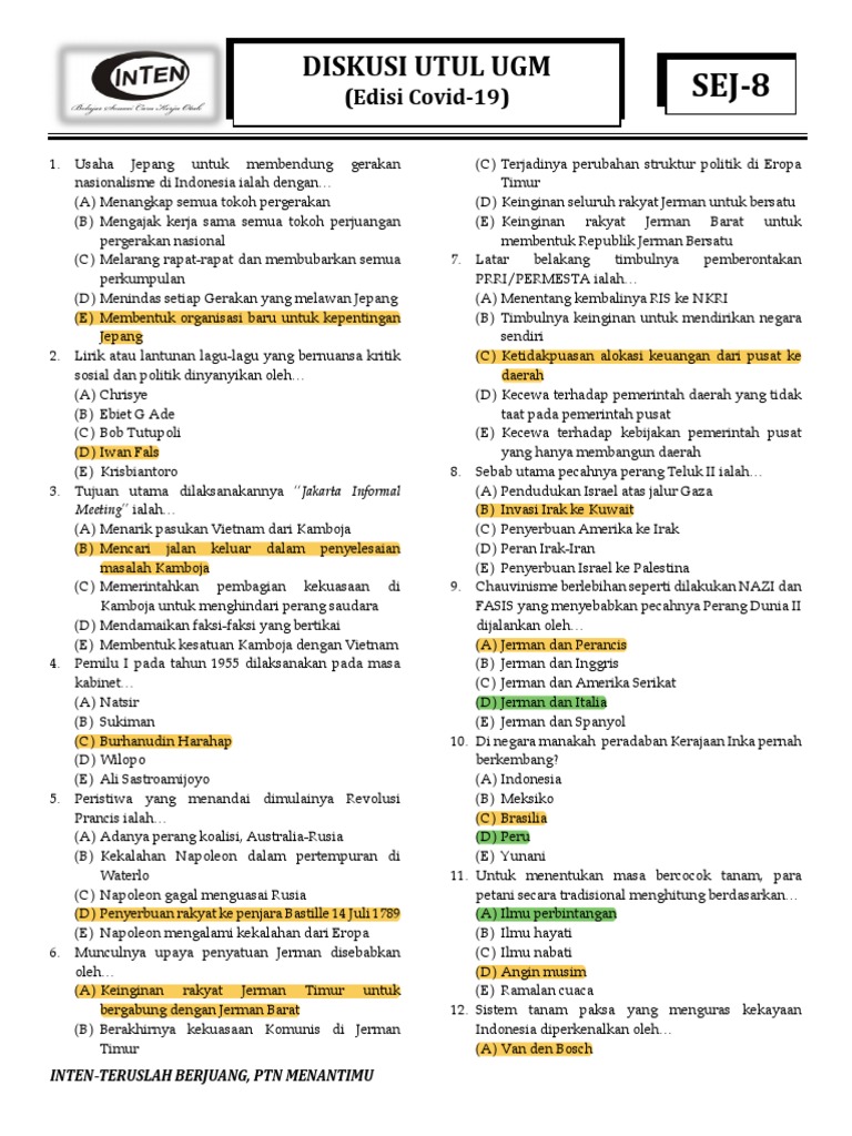 Soal Diskuis 8 Utul Ugm | PDF