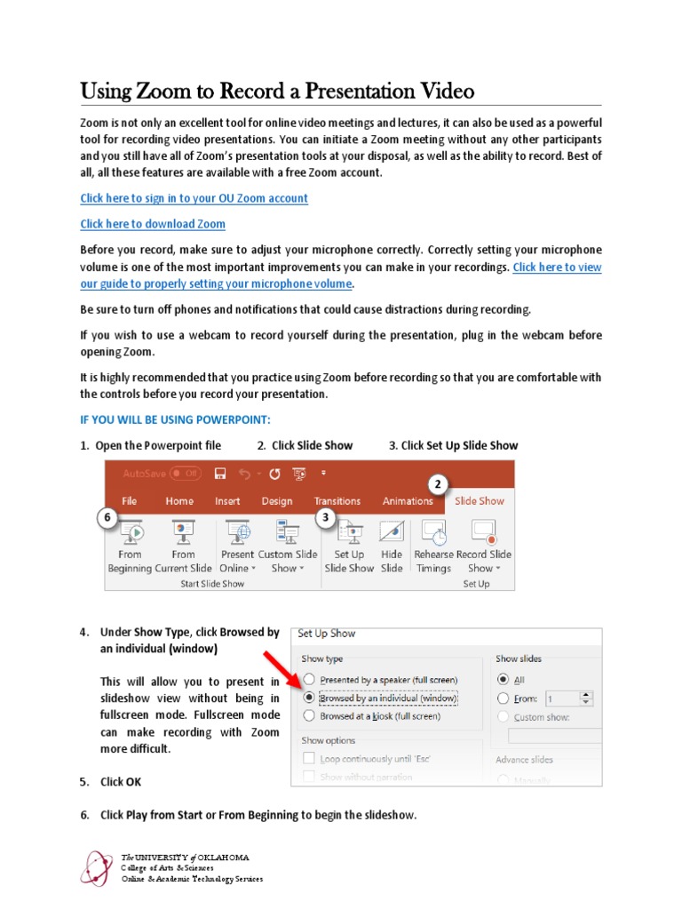 Using Zoom To Record Presentations | PDF | Microsoft Power Point | Software