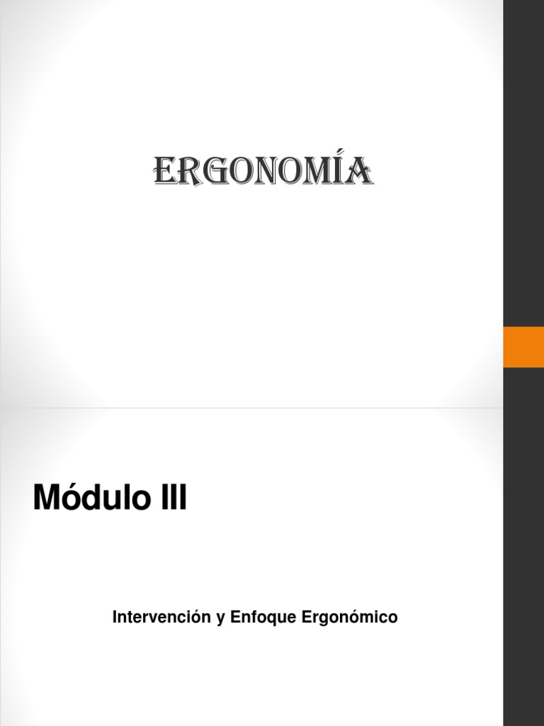 Modulo Iii Ergonomia Pdf Factores Humanos Y Ergonomía Empresas