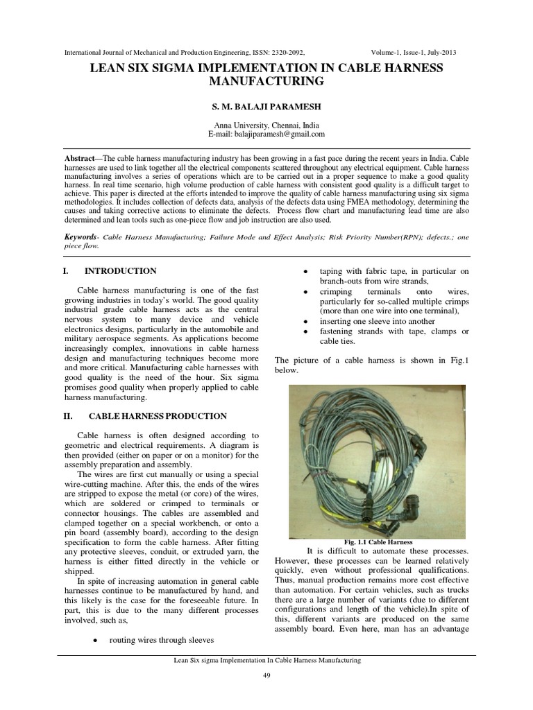 Lean Six Sigma in Cable Harness Production | PDF | Electrical Connector ...