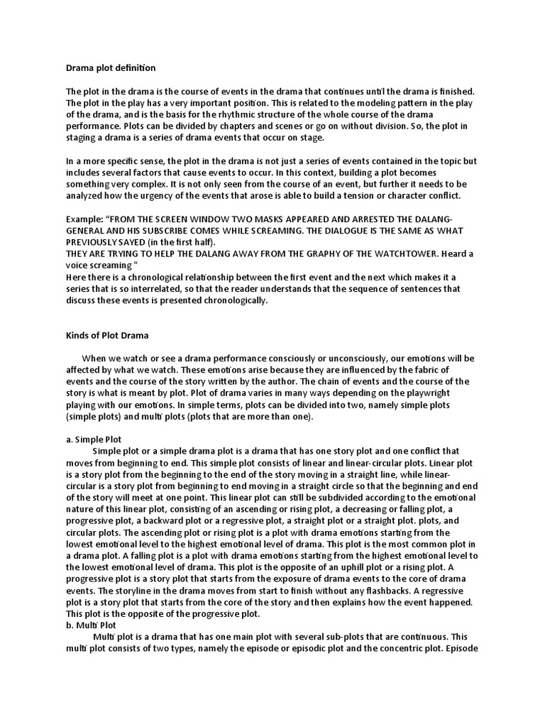 Drama Plot Definition | Download Free PDF | Plot (Narrative) | Psychology