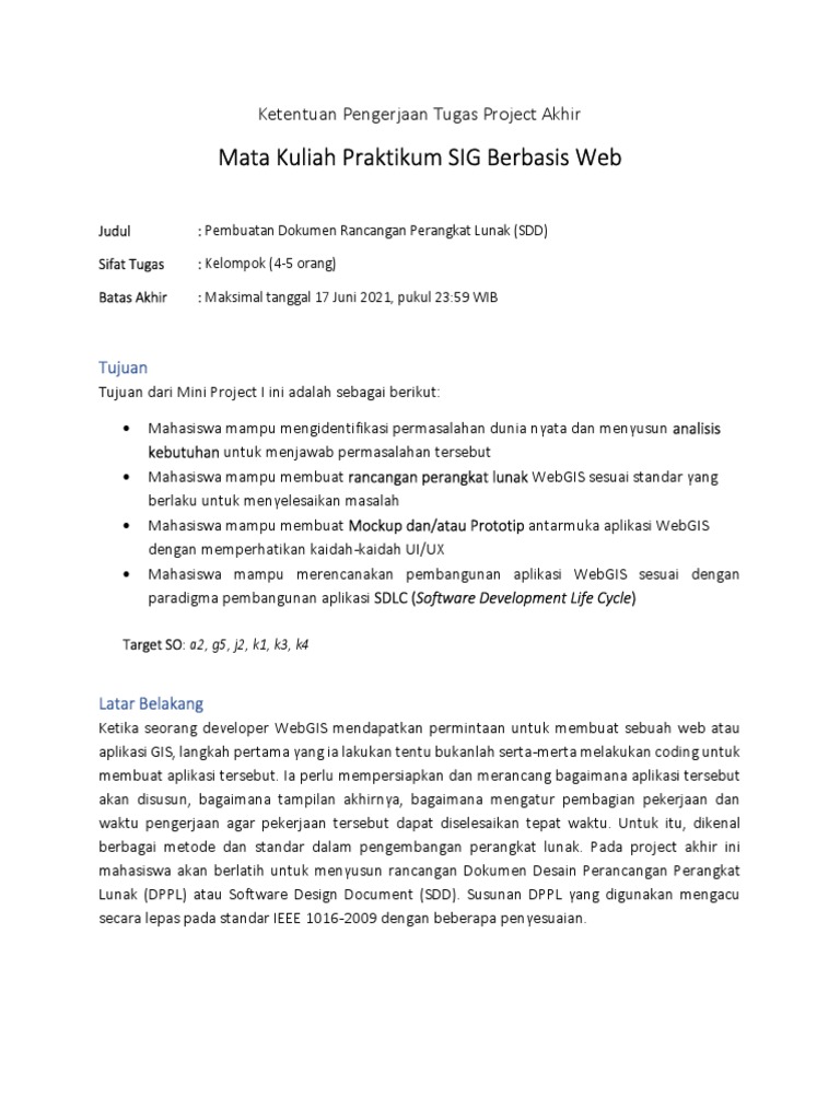 Project Akhir SIG Berbasis Web II | PDF