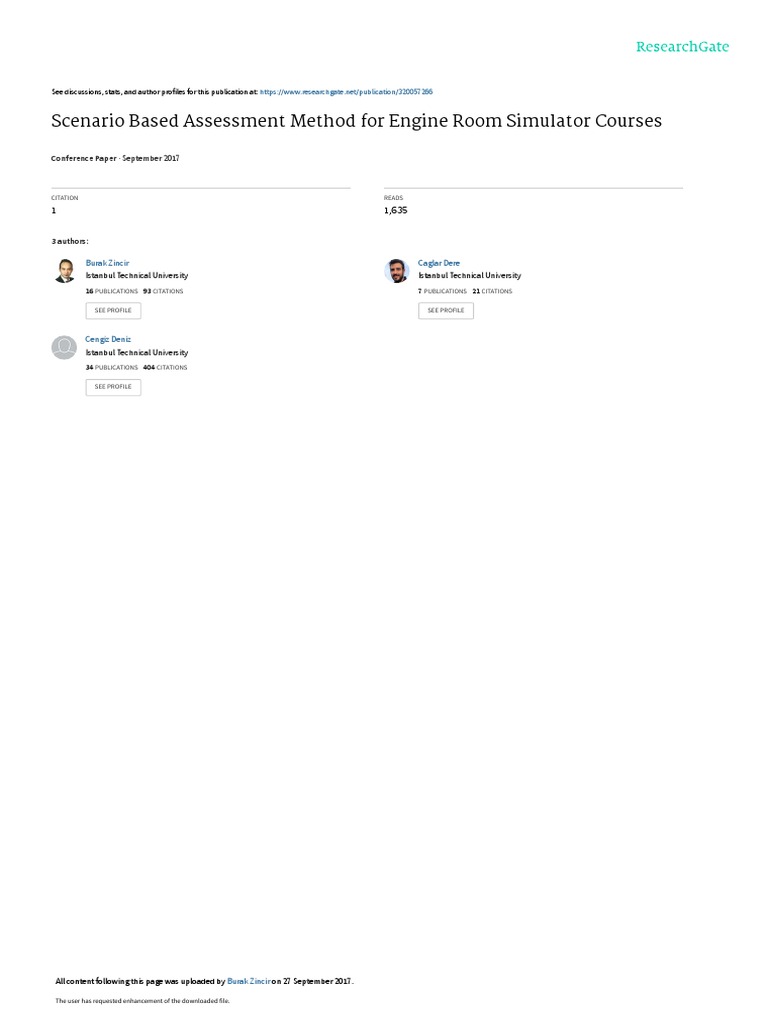 Scenario Based Assessment Method For Engine Room Simulator Courses | PDF | Simulation | Diesel ...