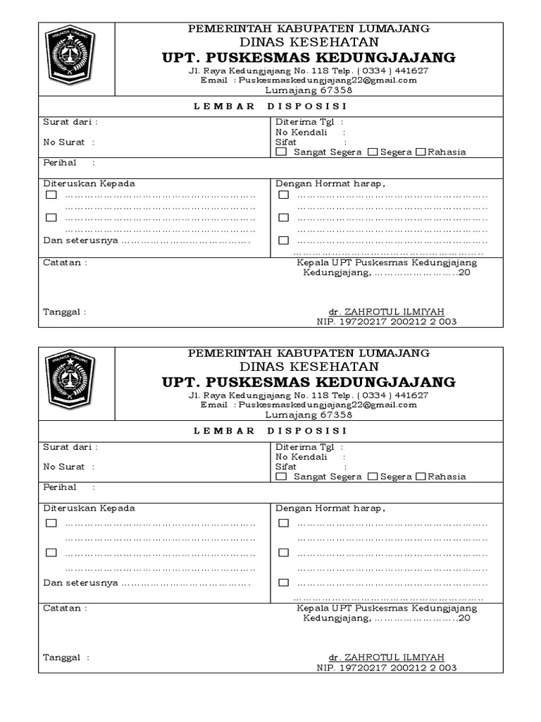 Lembar Disposisi Baru 2021 | PDF