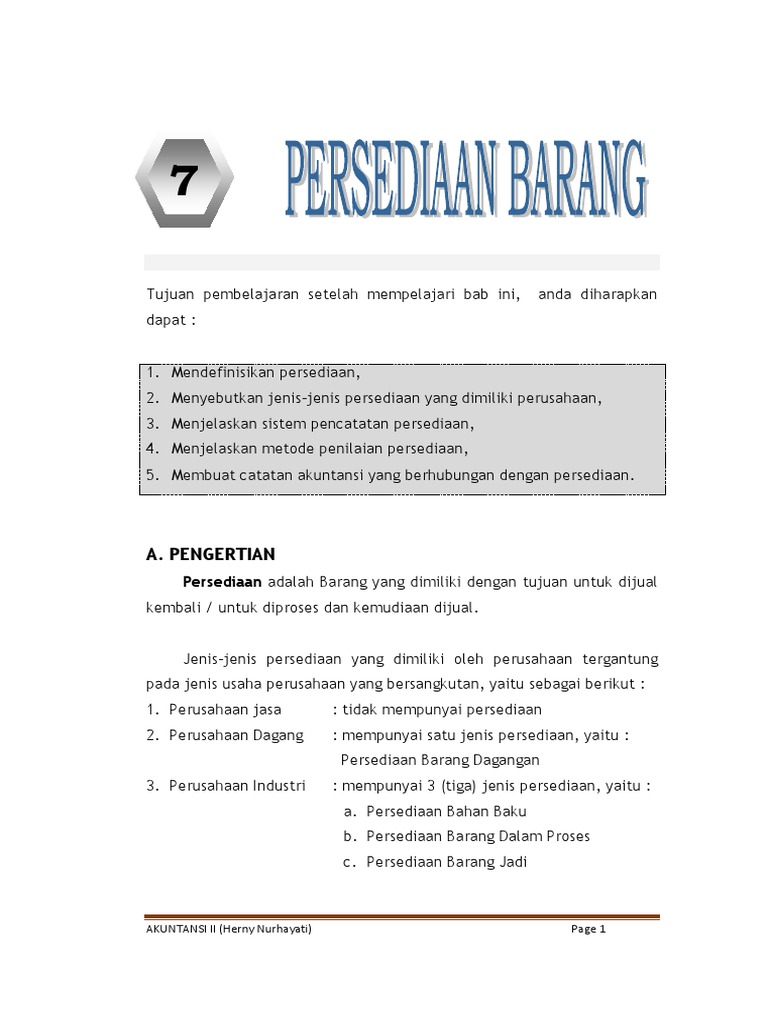 Bab 7 Persediaan Barang | PDF