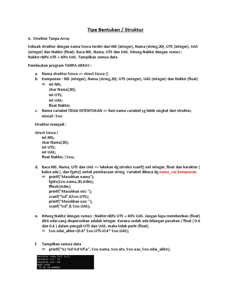 Latihan Dan Petunjuk Struktur | PDF | Metode & Bahan Ajar | Komputer