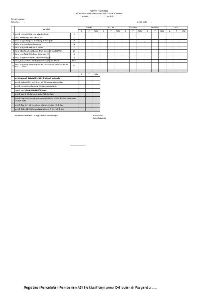 Format Posyandu | PDF