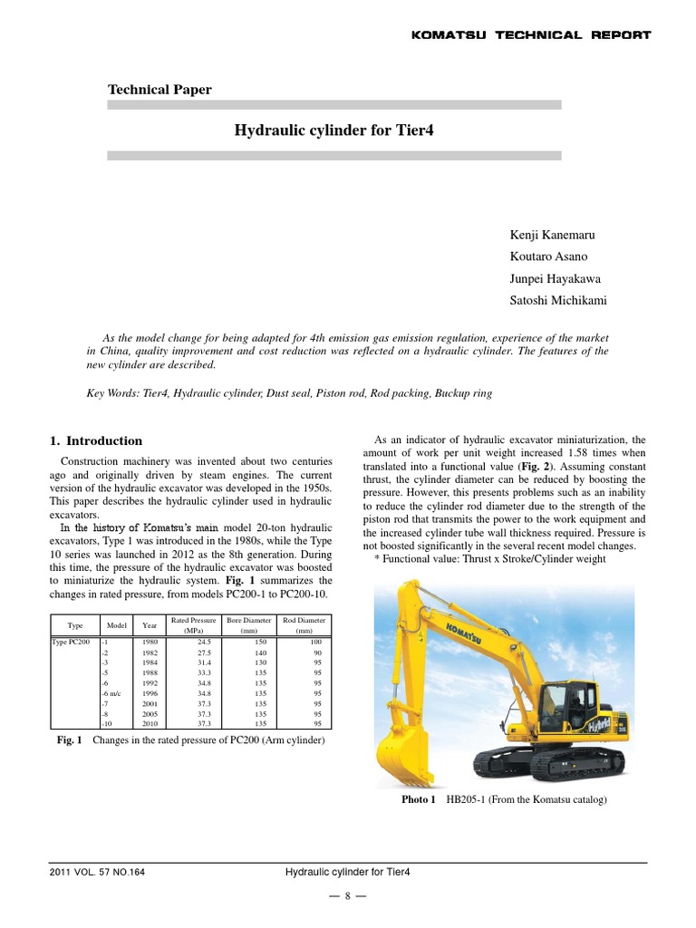 KOMATSU Excavator Detail Explaining | PDF | Piston | Heat Treating