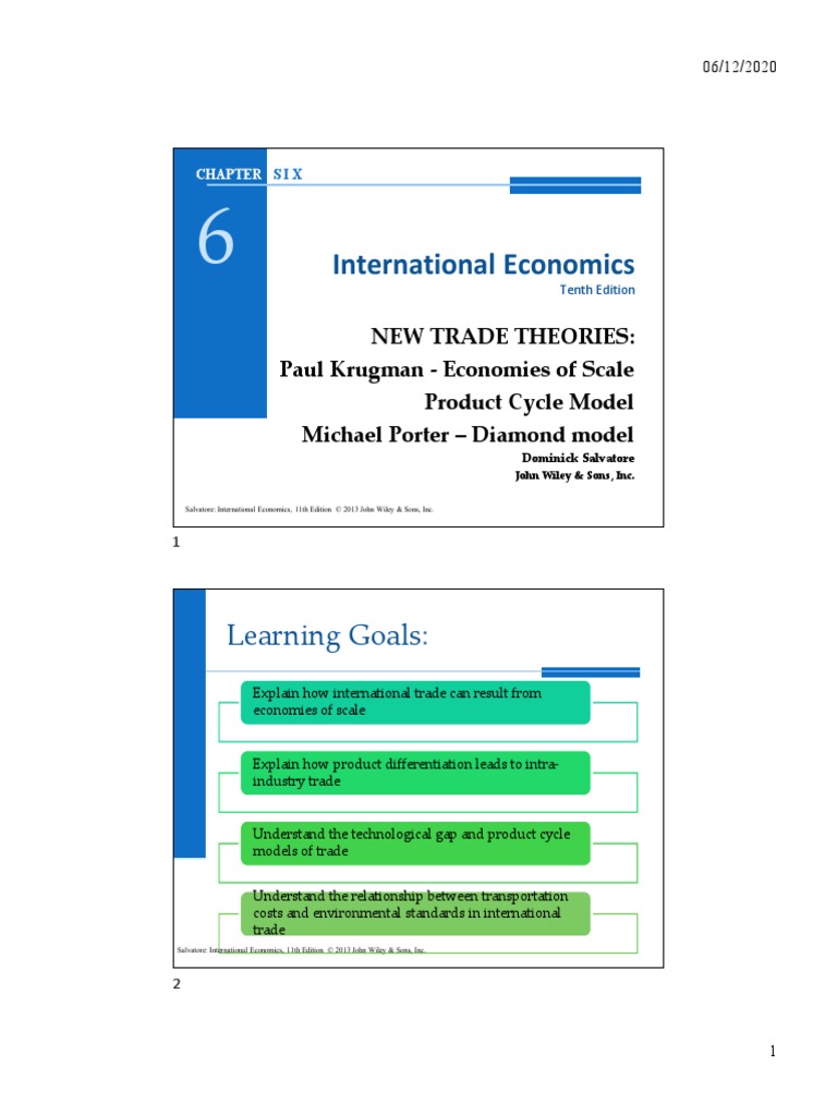 International Economics: Learning Goals | PDF | Economies Of Scale ...