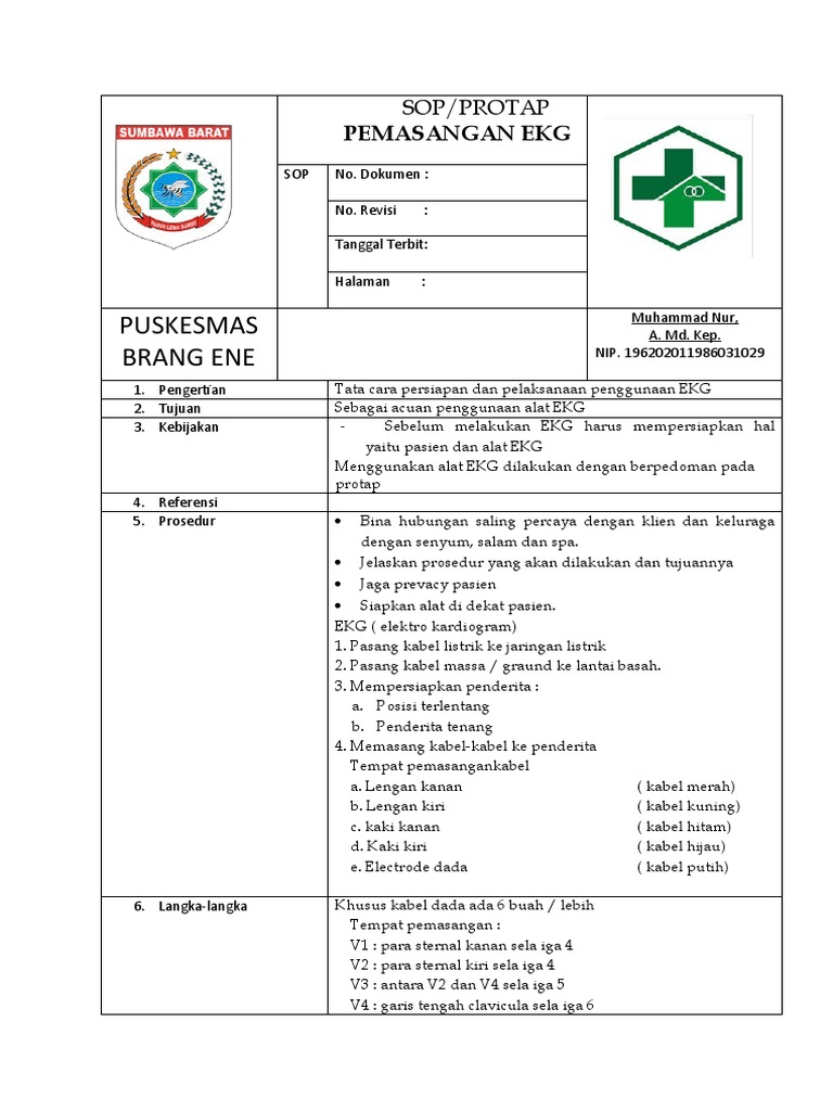 SOP Pemasangan EKG | PDF