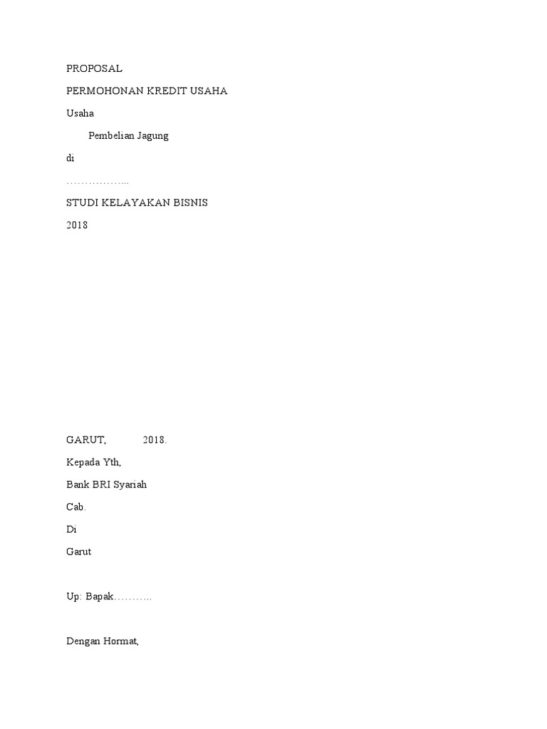 Contoh Proposal Ke Bank | PDF