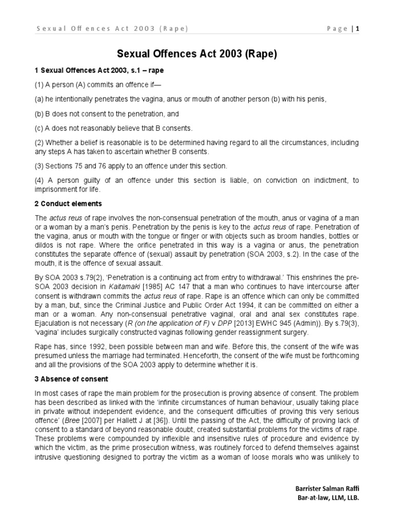 Sexual Offences Act 2003-2 | Download Free PDF | Burden Of Proof (Law ...