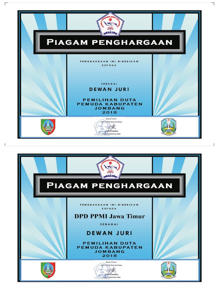 Piagam Dewan Juri Linen 1x | PDF