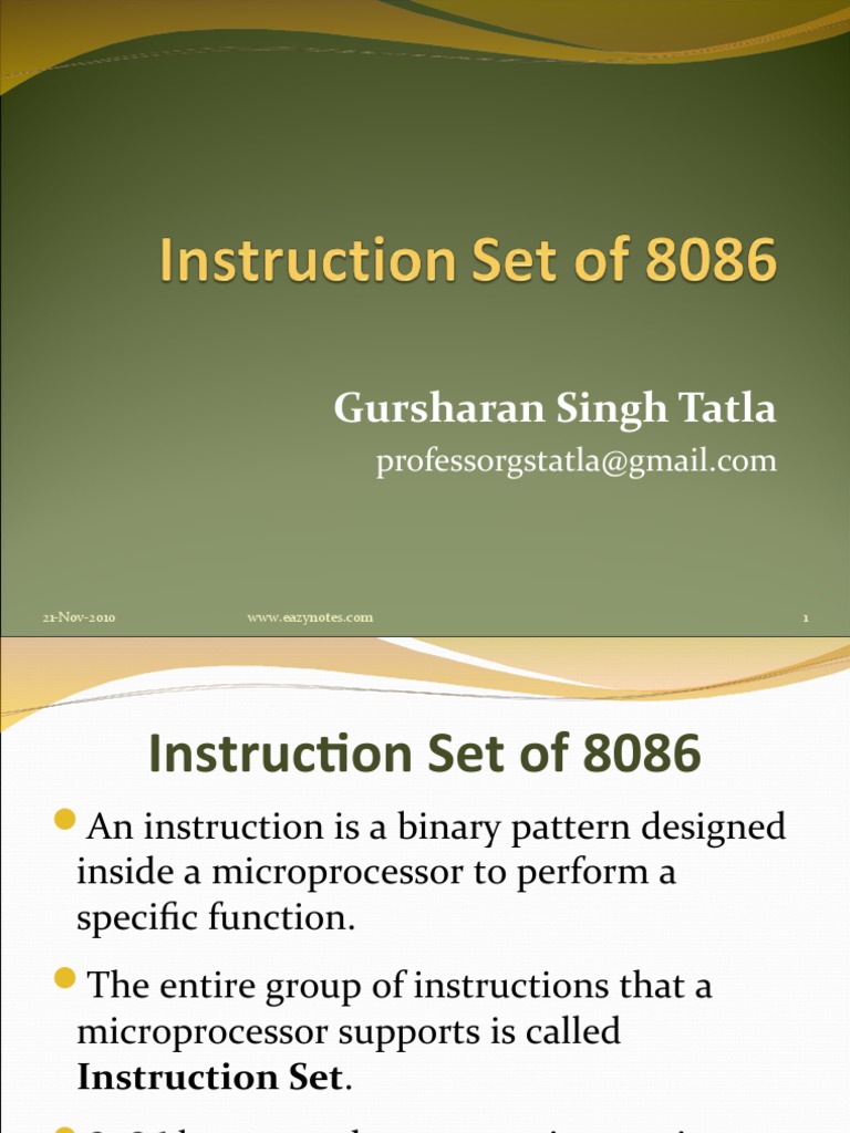 Instruction Set of 8086 | PDF | Computer Science | Binary Coded Decimal