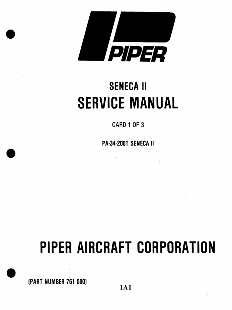 Piper Seneca II Service Manual - SM 761-590 | PDF | Landing Gear ...